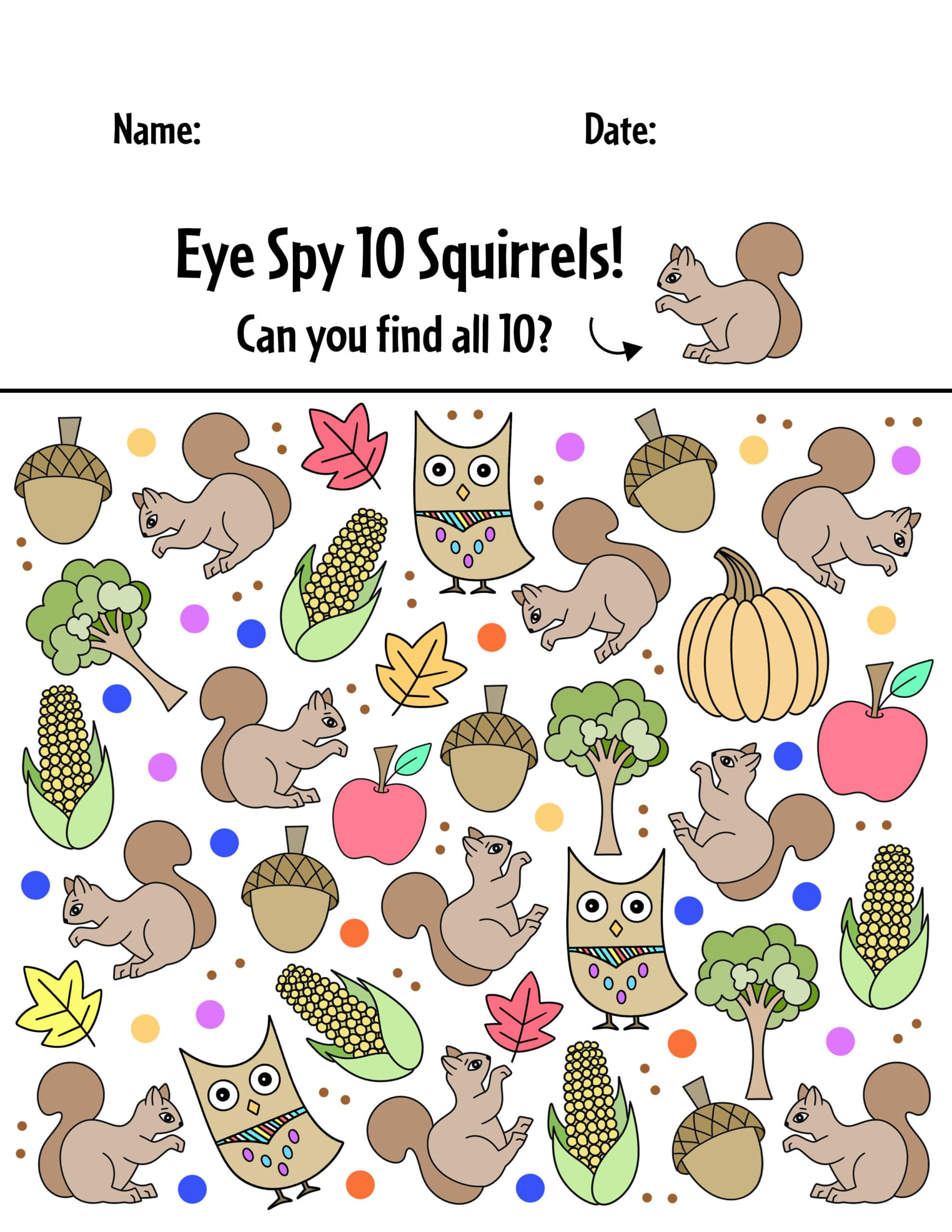 Free Fall Worksheets for Preschool! ⋆ The Hollydog Blog