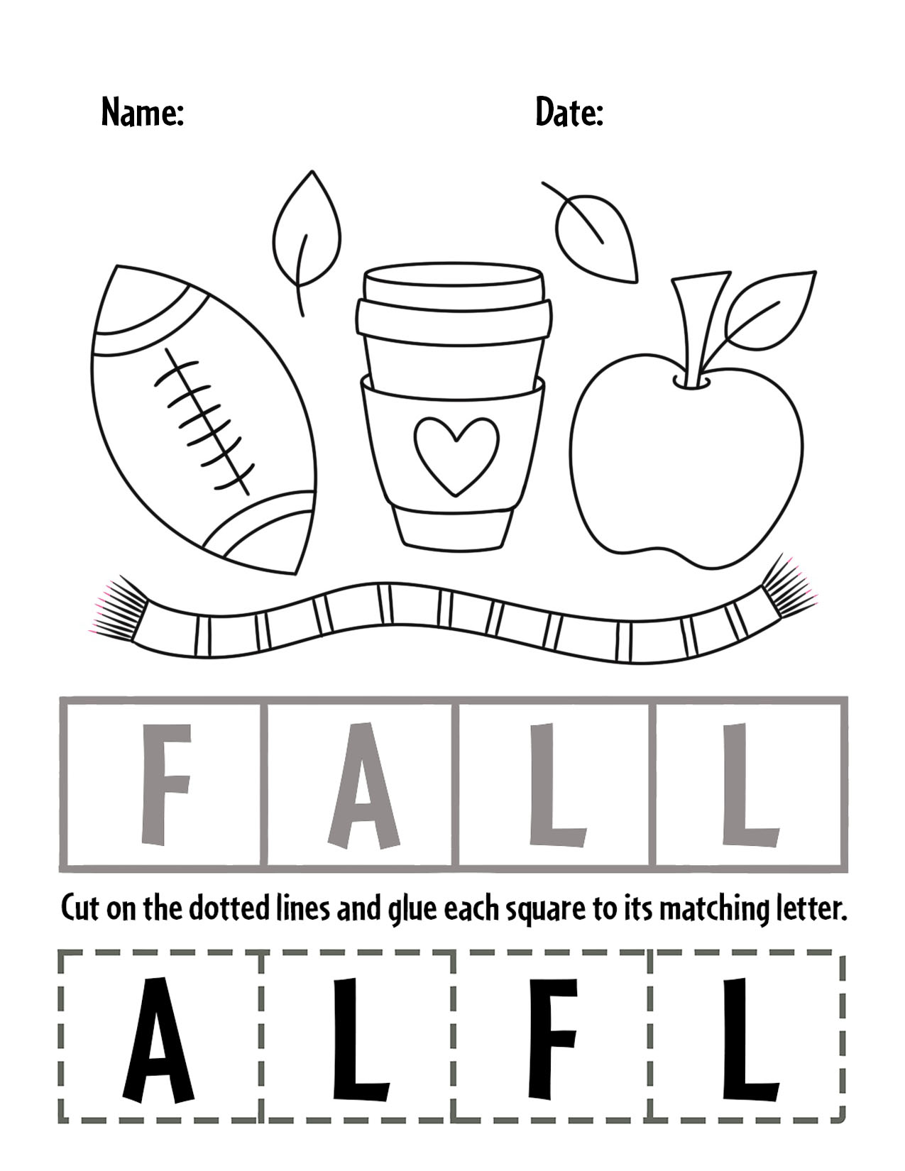 Free Fall Worksheets for Preschool! ⋆ The Hollydog Blog