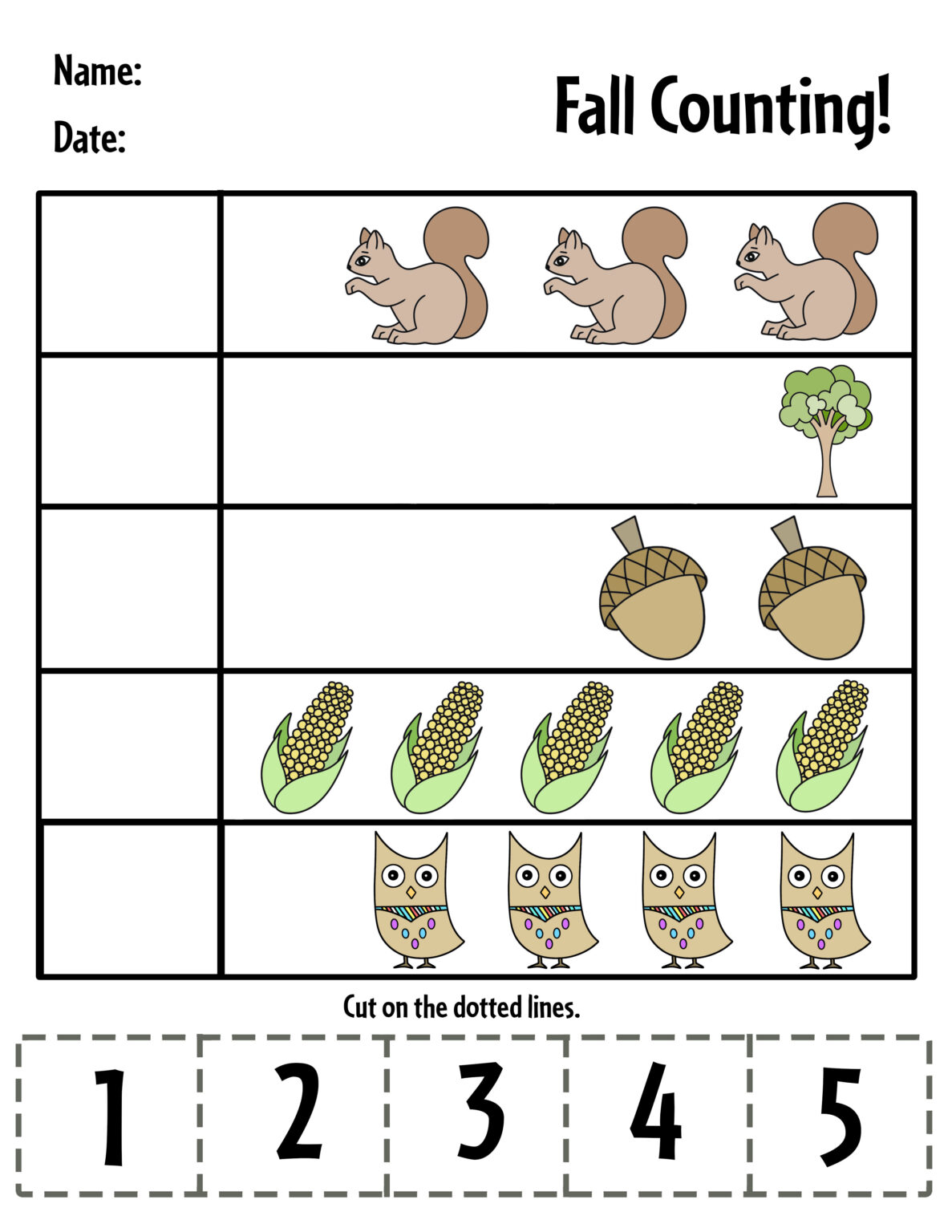 Free Fall Worksheets for Preschool! ⋆ The Hollydog Blog