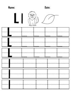 Free Letter L Worksheets for Preschool ⋆ The Hollydog Blog