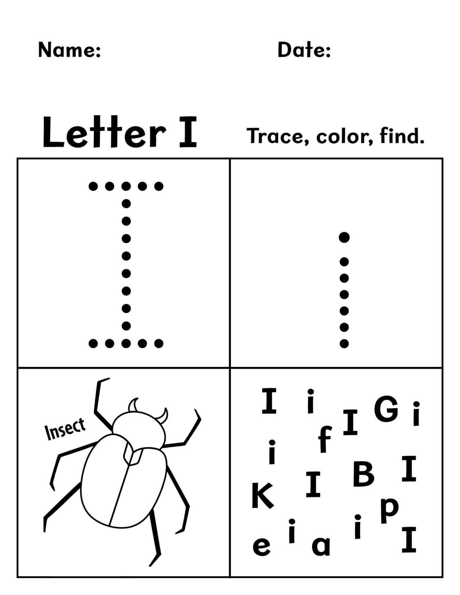 Free Letter I Worksheets for Preschool! ⋆ The Hollydog Blog
