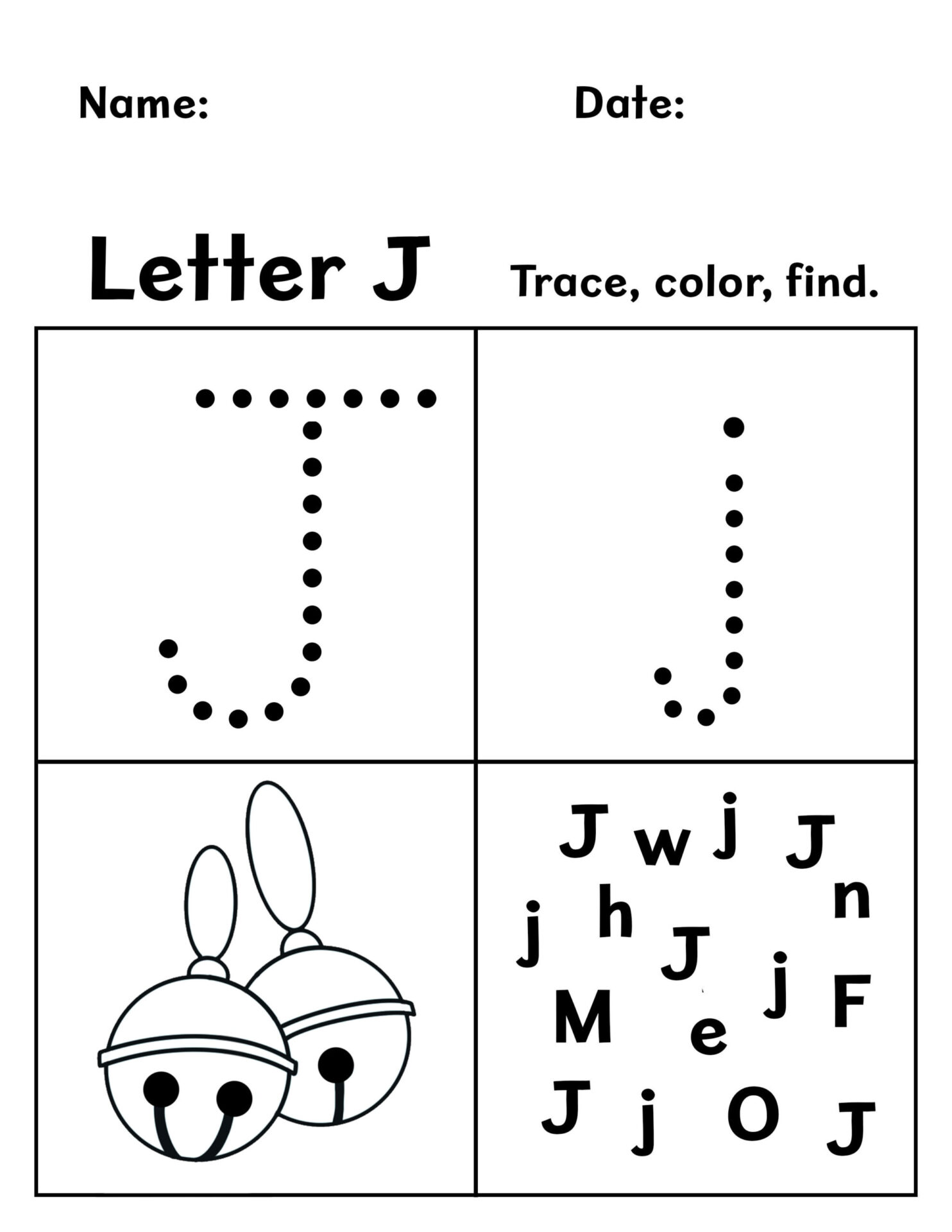 FREE Letter J Worksheets for Preschool! ⋆ The Hollydog Blog