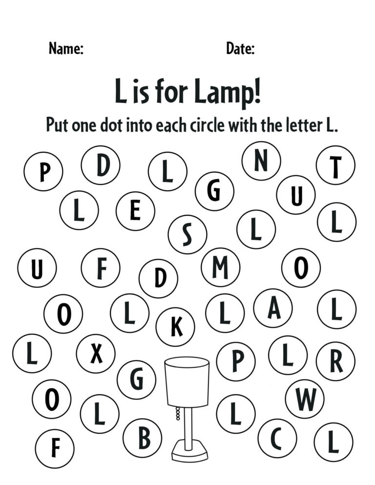 Free Letter L Worksheets for Preschool ⋆ The Hollydog Blog