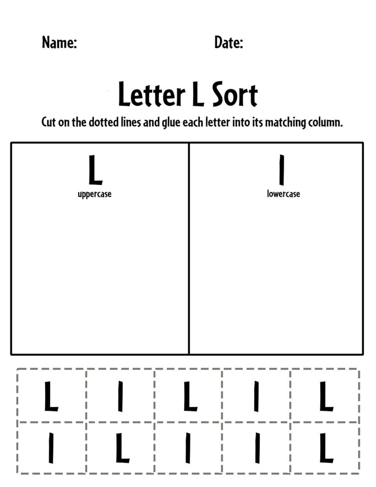 Free Letter L Worksheets for Preschool ⋆ The Hollydog Blog