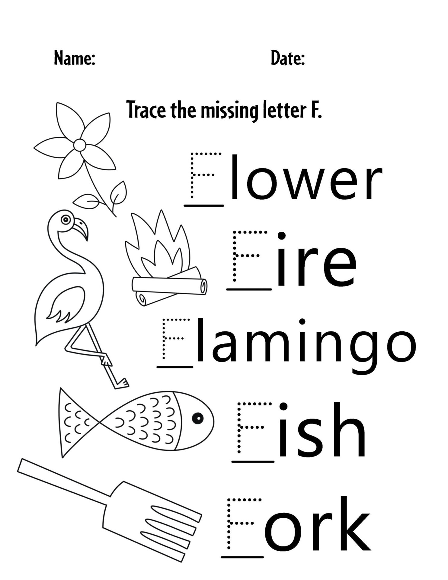 FREE Letter F Worksheets for Preschool! ⋆ The Hollydog Blog