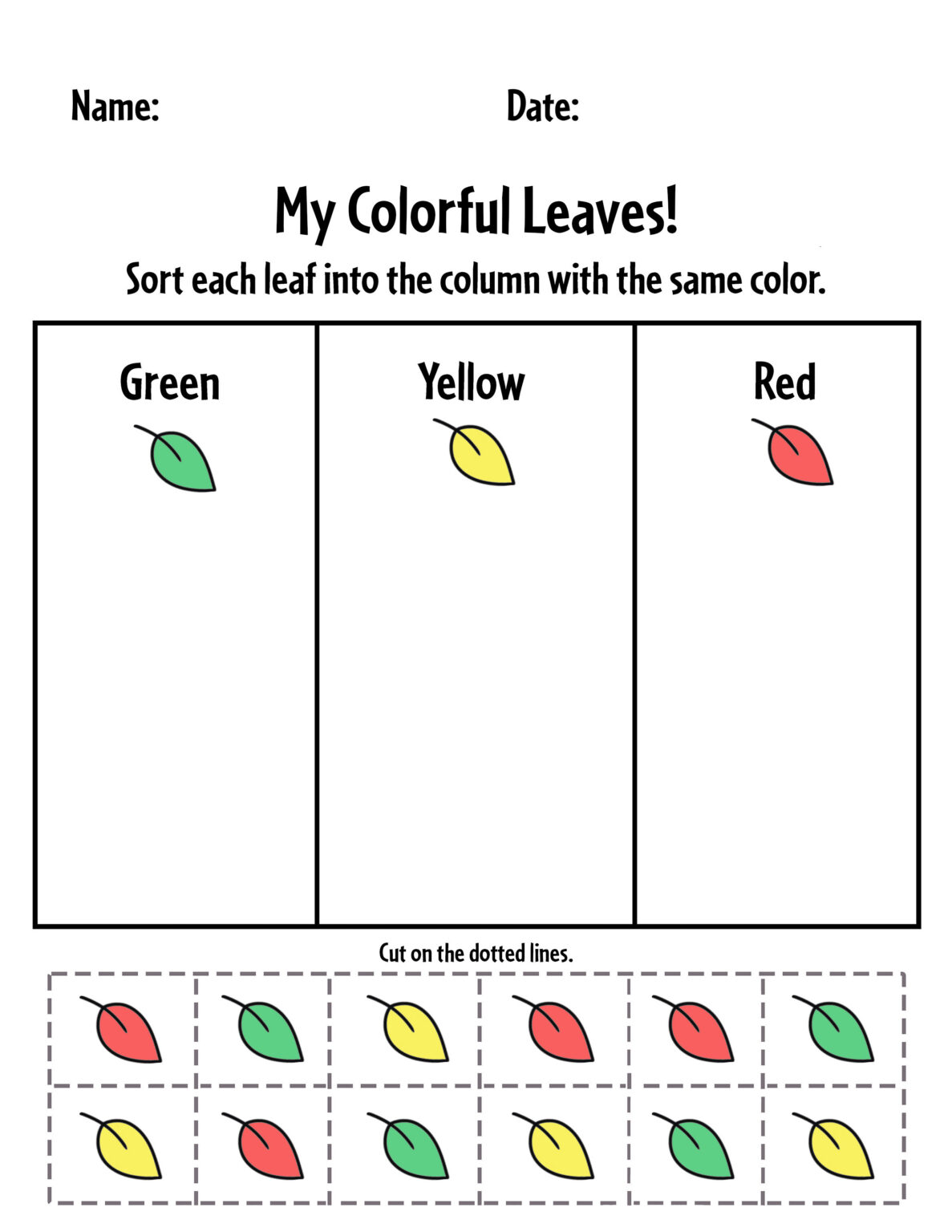 Free Fall Worksheets for Preschool! ⋆ The Hollydog Blog