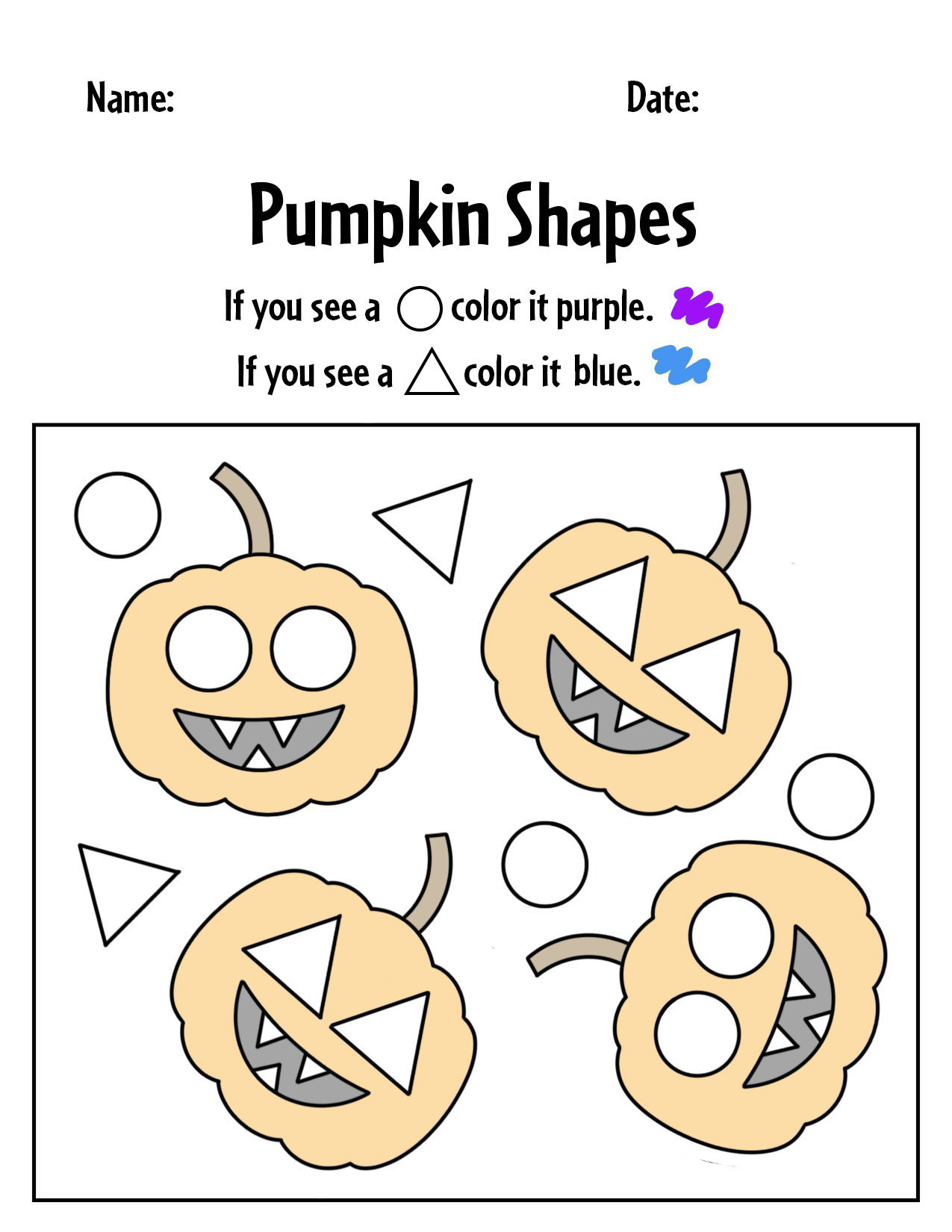FREE Pumpkin Worksheets for Preschool! ⋆ The Hollydog Blog
