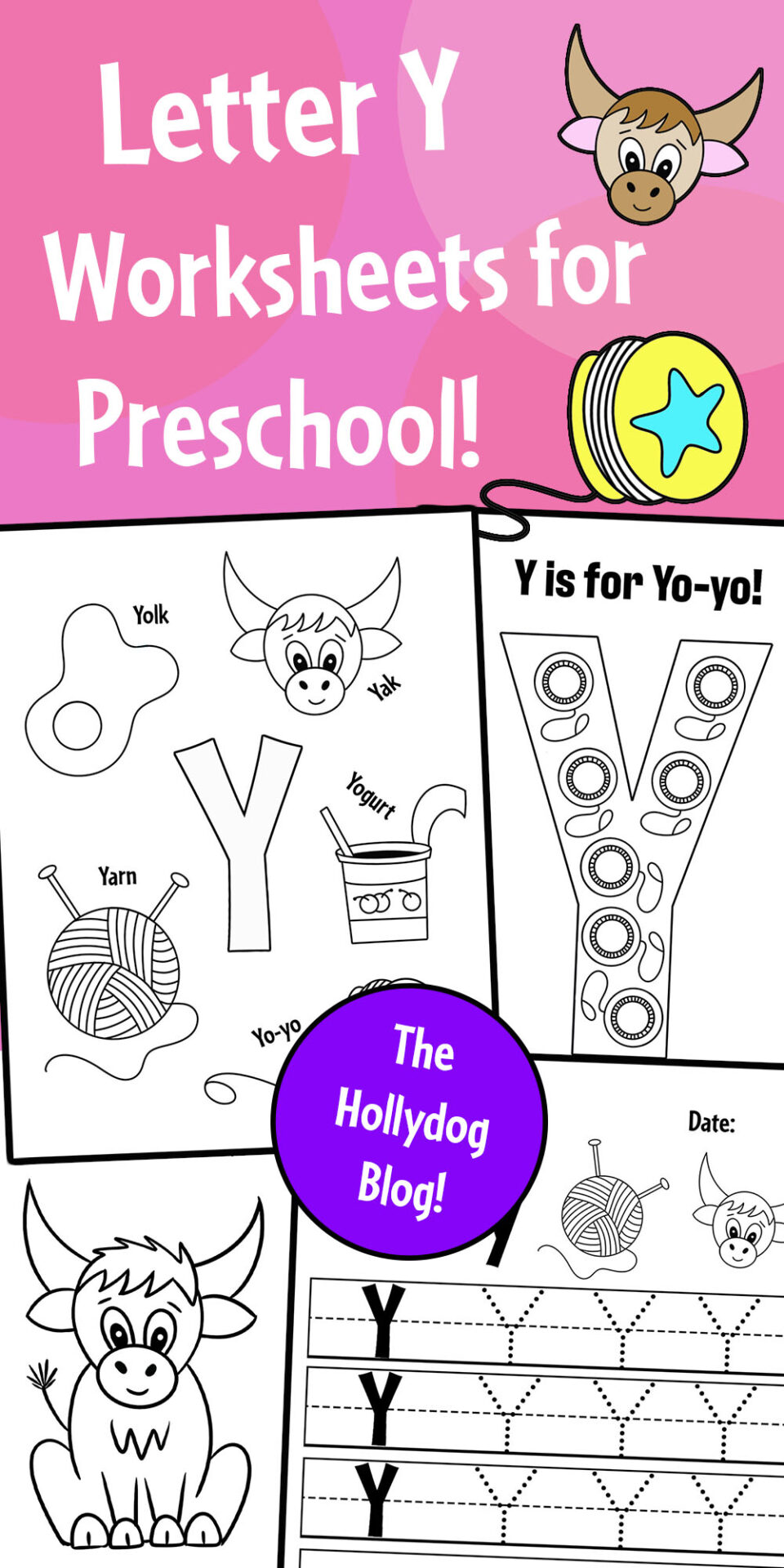 FREE Letter Y Worksheets for Preschool! ⋆ The Hollydog Blog