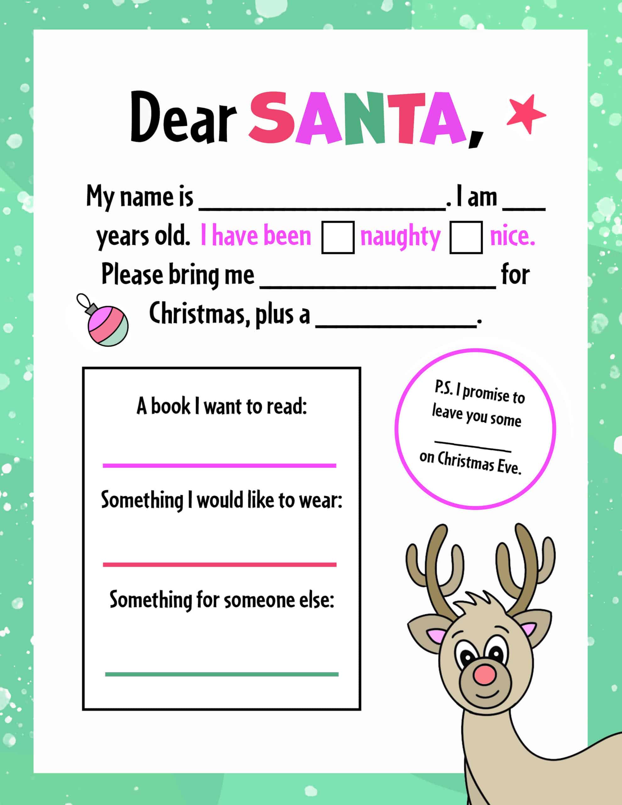 10 Free Letter to Santa Templates! ⋆ The Hollydog Blog