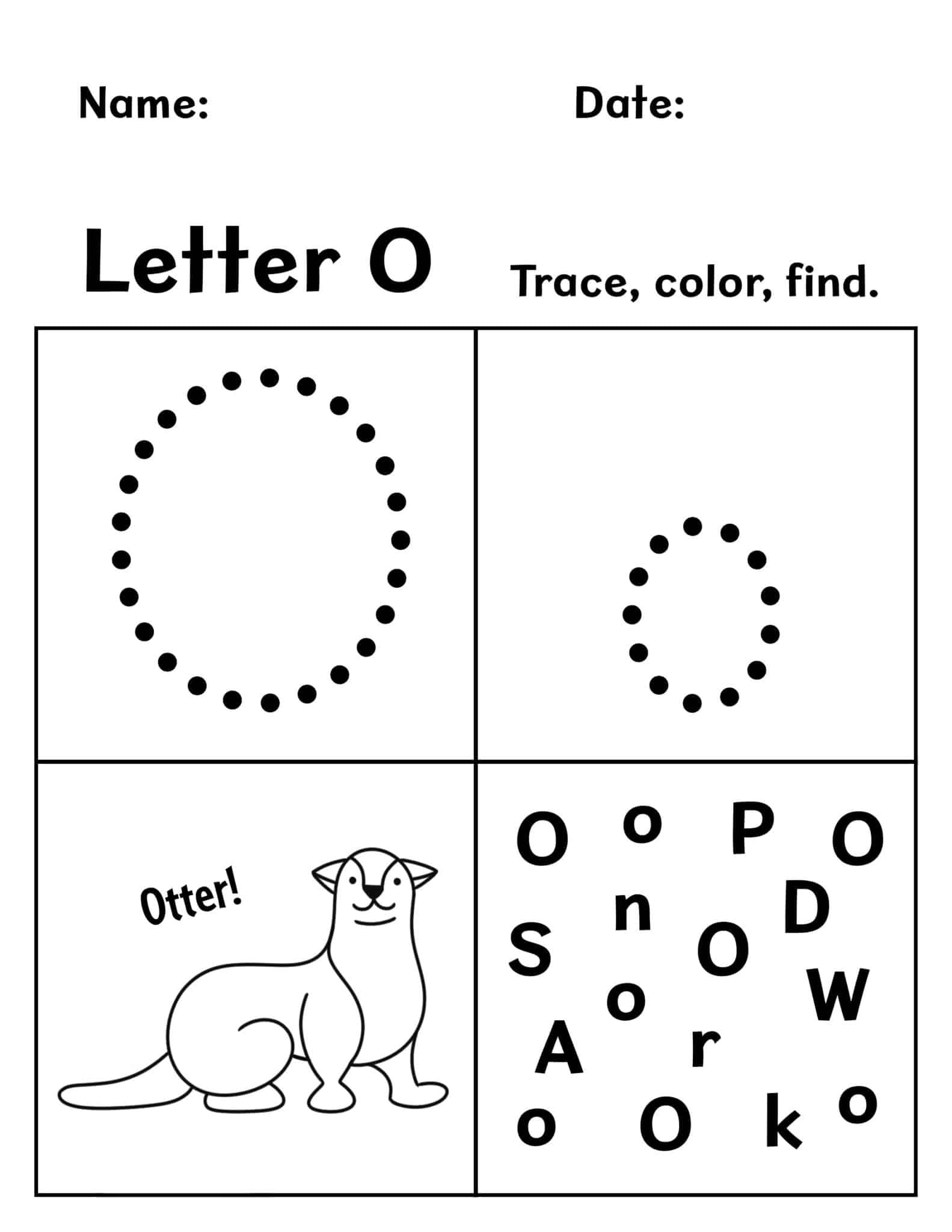 FREE Letter O Worksheets for Preschool ⋆ The Hollydog Blog