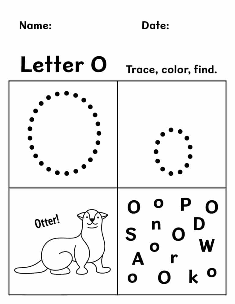 FREE Letter O Worksheets for Preschool ⋆ The Hollydog Blog