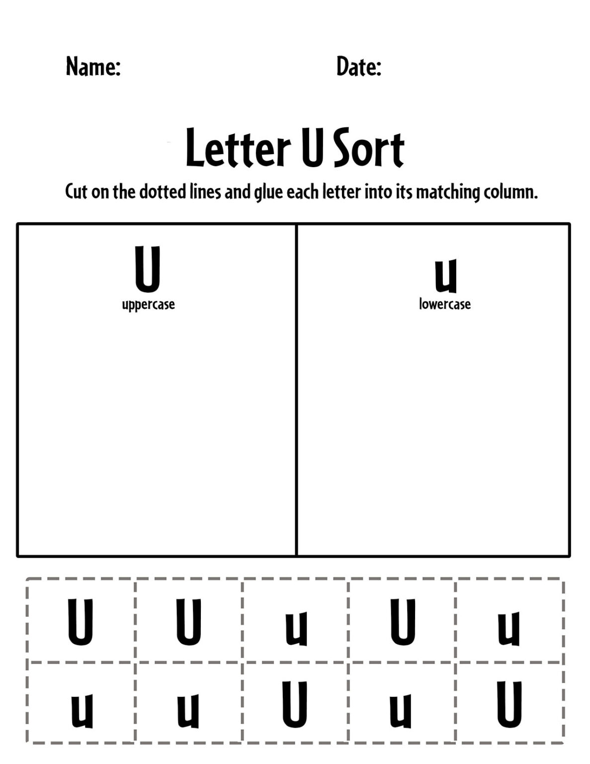 FREE Letter U Worksheets For Preschool The Hollydog Blog
