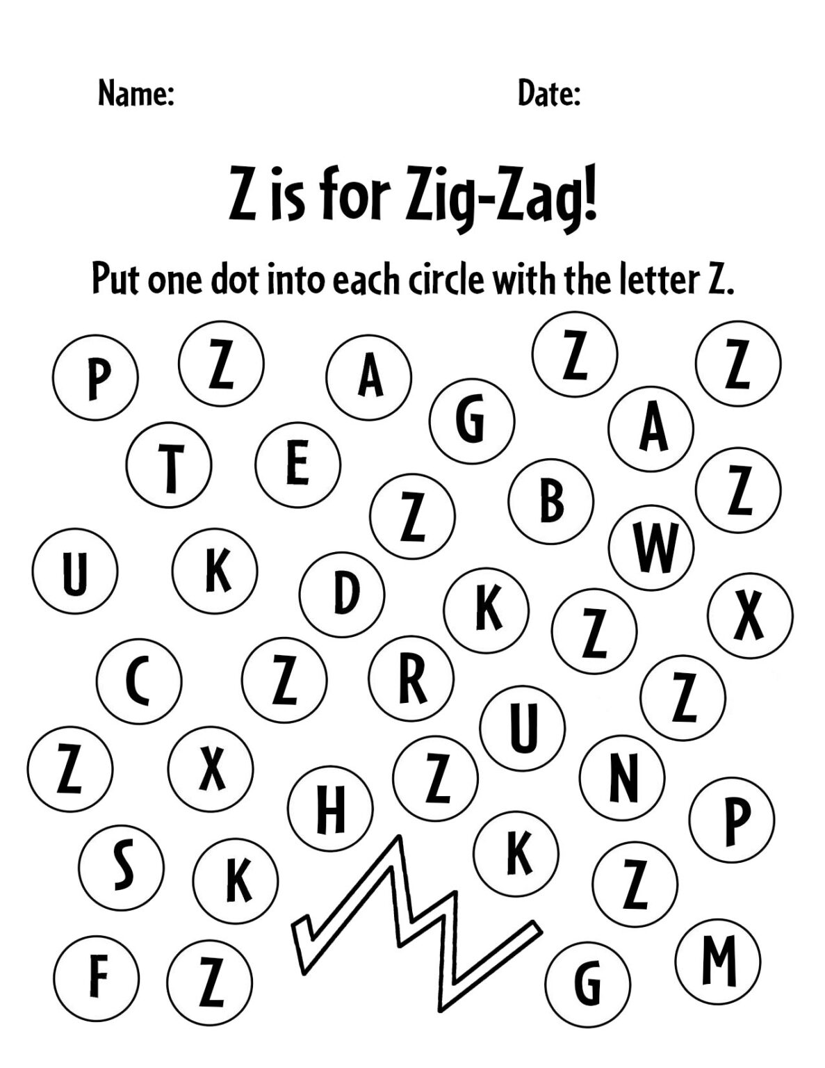 FREE Letter Z Worksheets for Preschool! ⋆ The Hollydog Blog