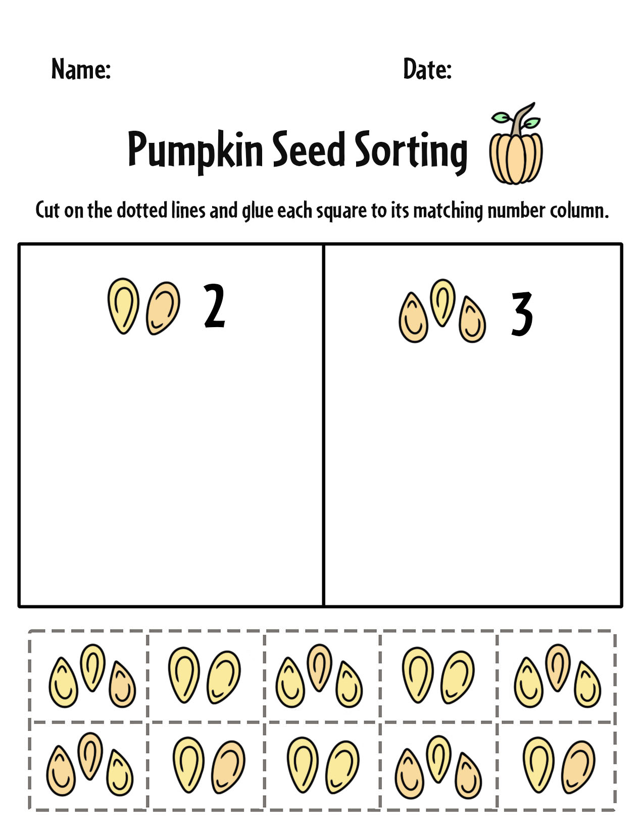 Pumpkin Seed Printable Worksheet
