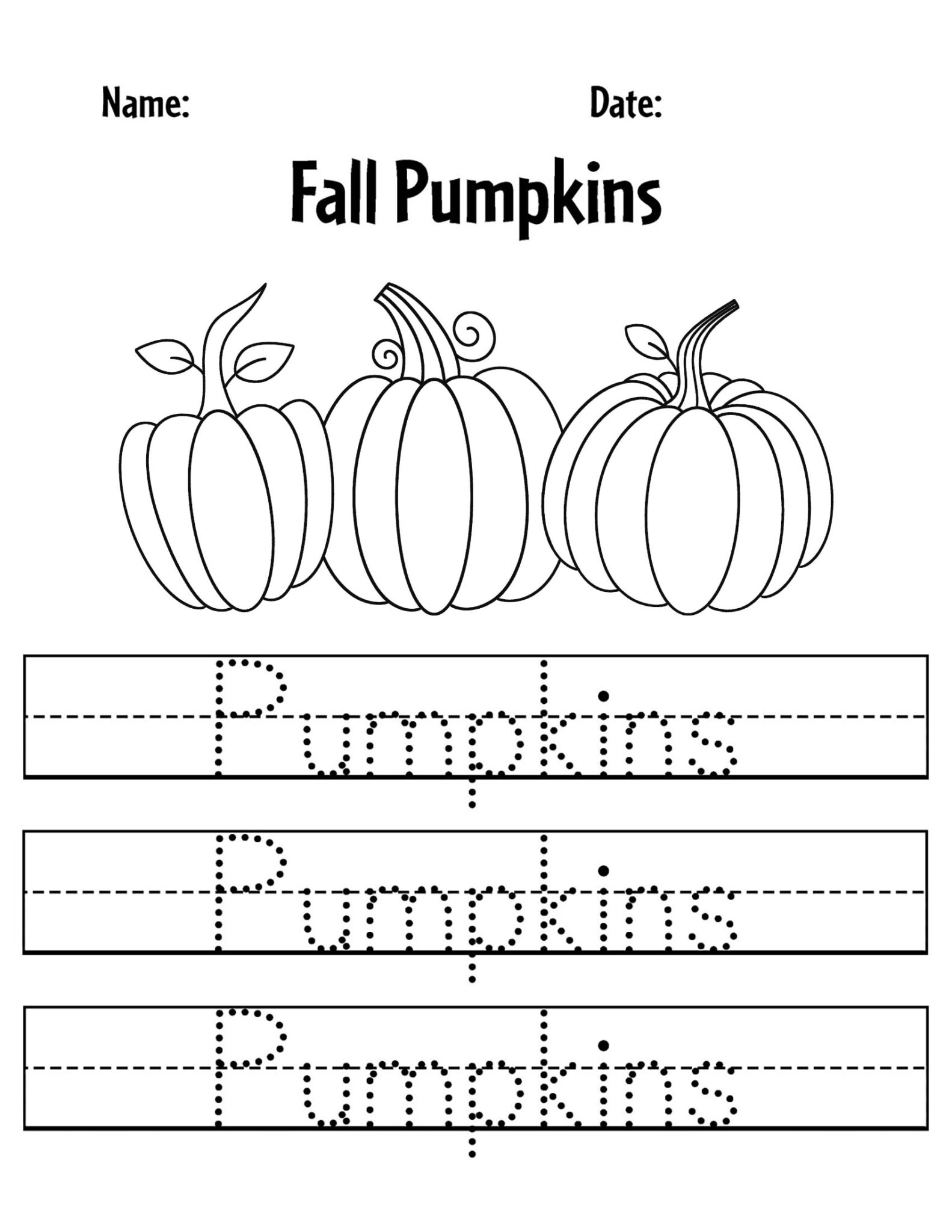 FREE Pumpkin Worksheets for Preschool! ⋆ The Hollydog Blog