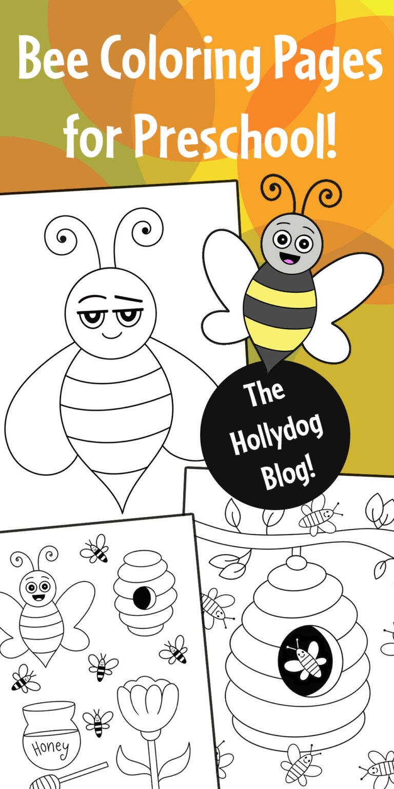 Free Bee Coloring Pages for Preschool (Easy Printable Coloring Sheets ...