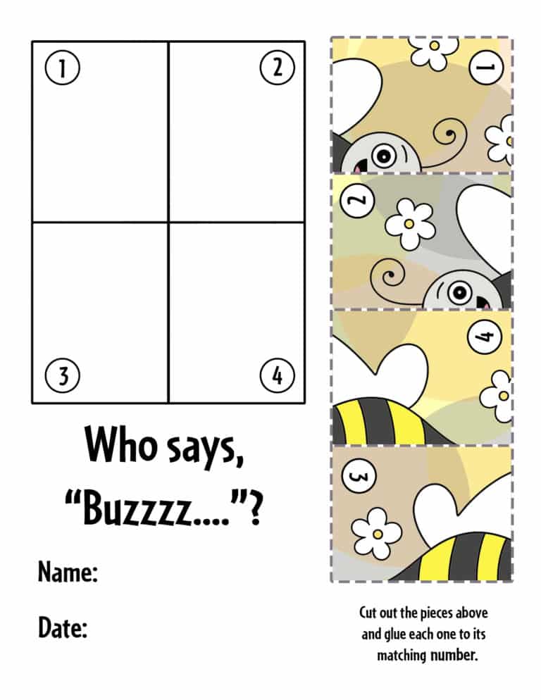 Free Printable Bee Worksheets for Preschool (Fun Spring Learning ...