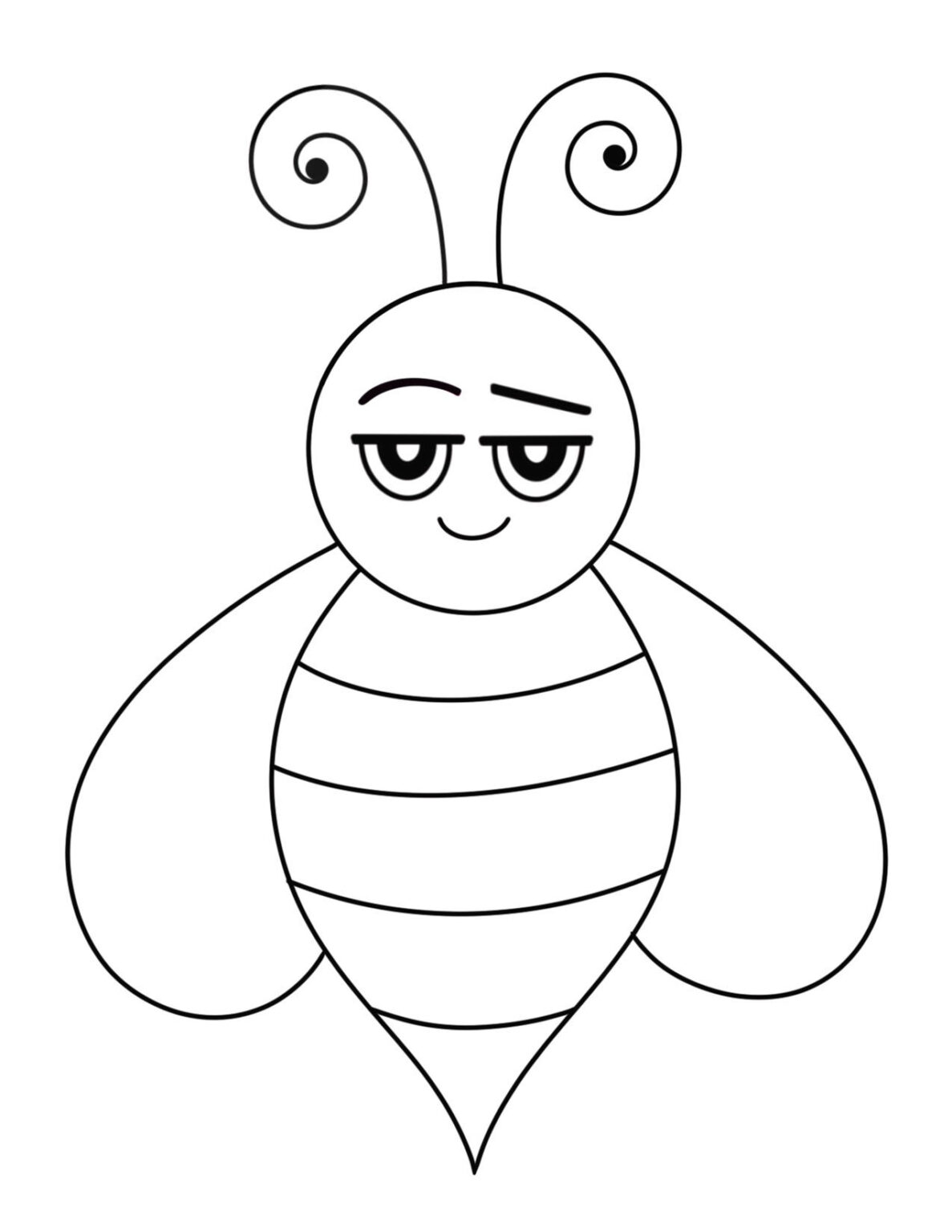 Free Bee Coloring Pages for Preschool (Easy Printable Coloring Sheets ...