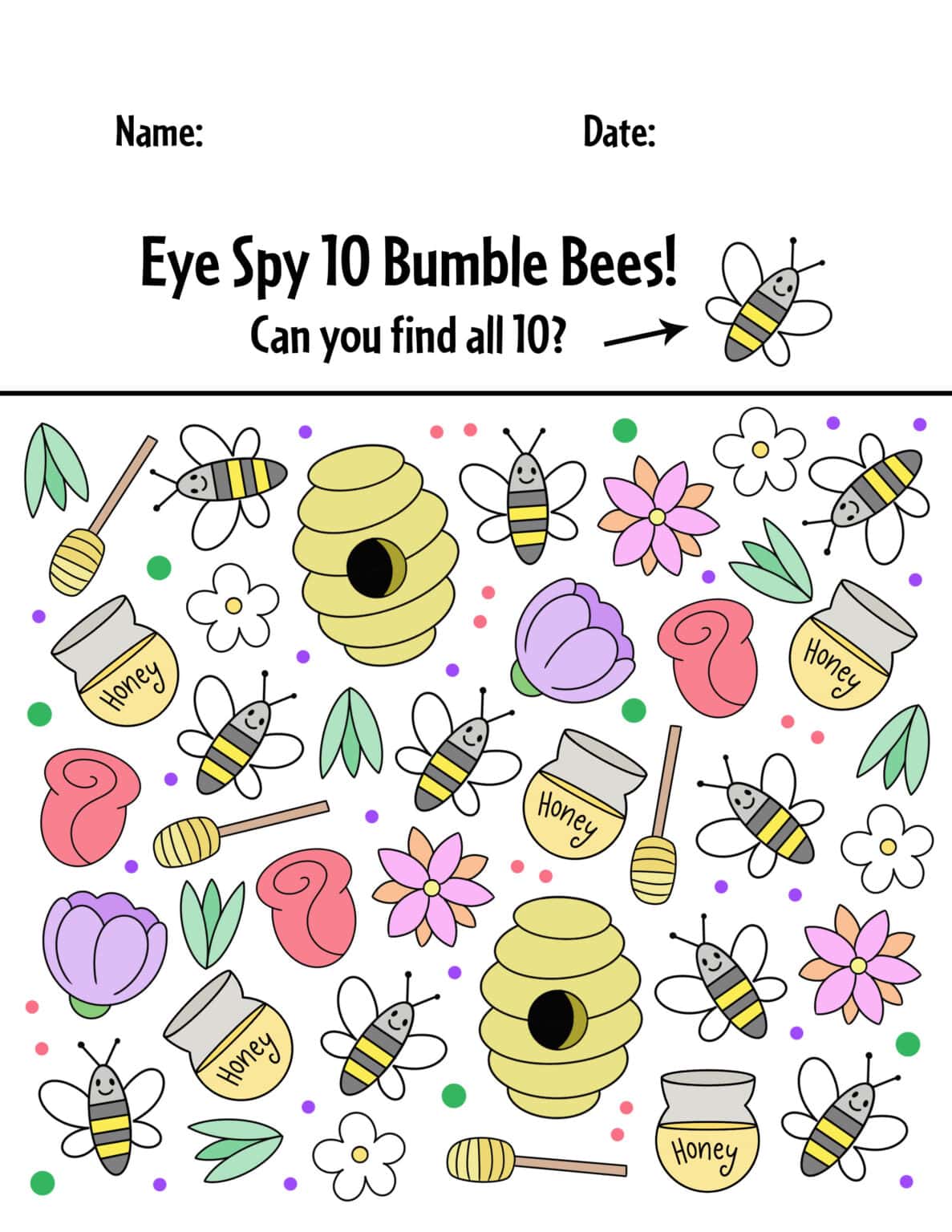 FREE Printable Bee Worksheets! ⋆ The Hollydog Blog