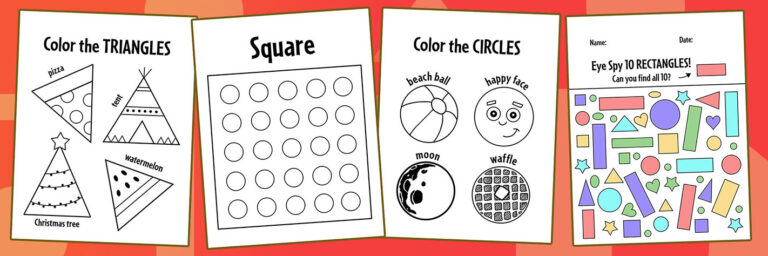 Free Shape Worksheets for Preschool! ⋆ The Hollydog Blog