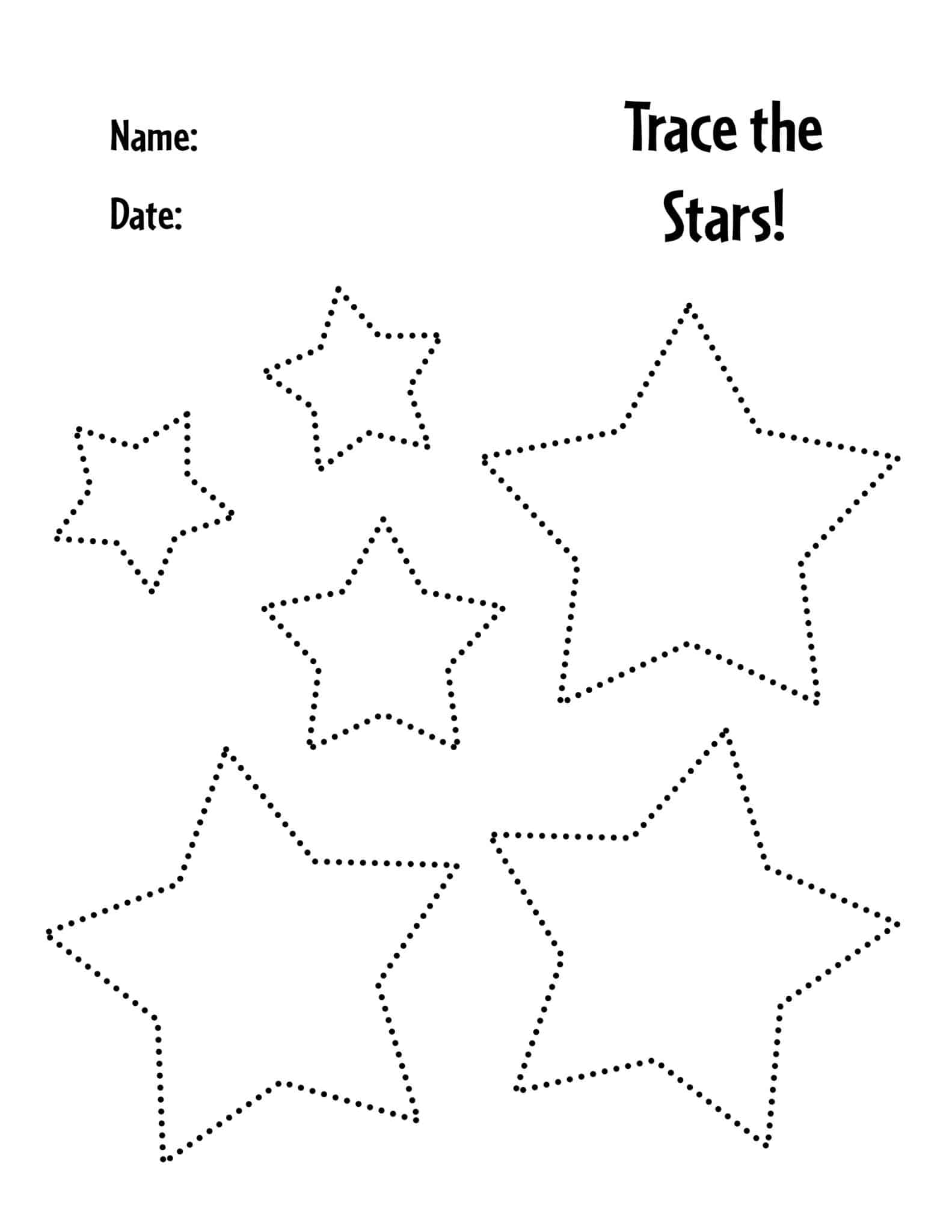 Free Star Worksheets for Preschool! ⋆ The Hollydog Blog