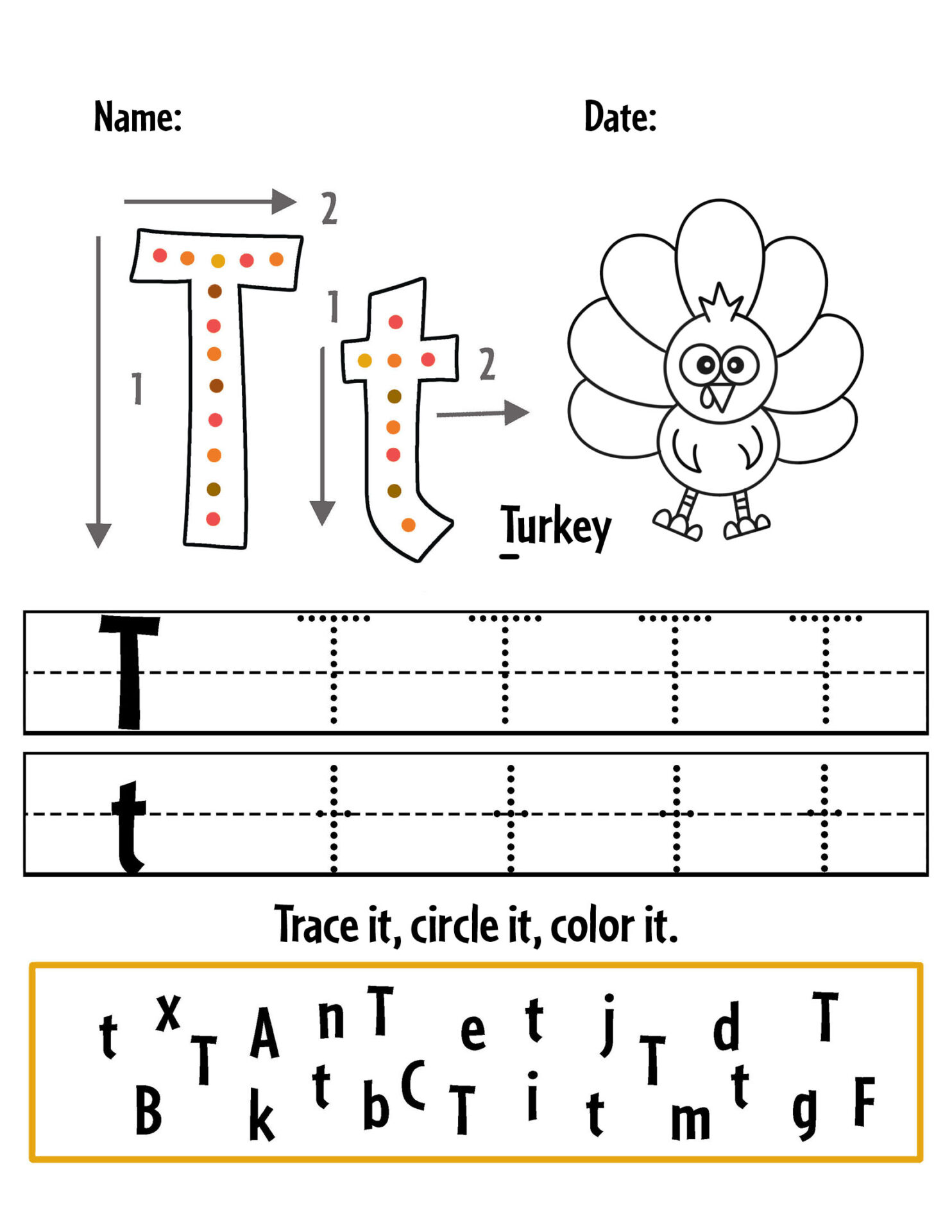 Happy Thanksgiving Worksheets for Preschoolers! ⋆ The Hollydog Blog