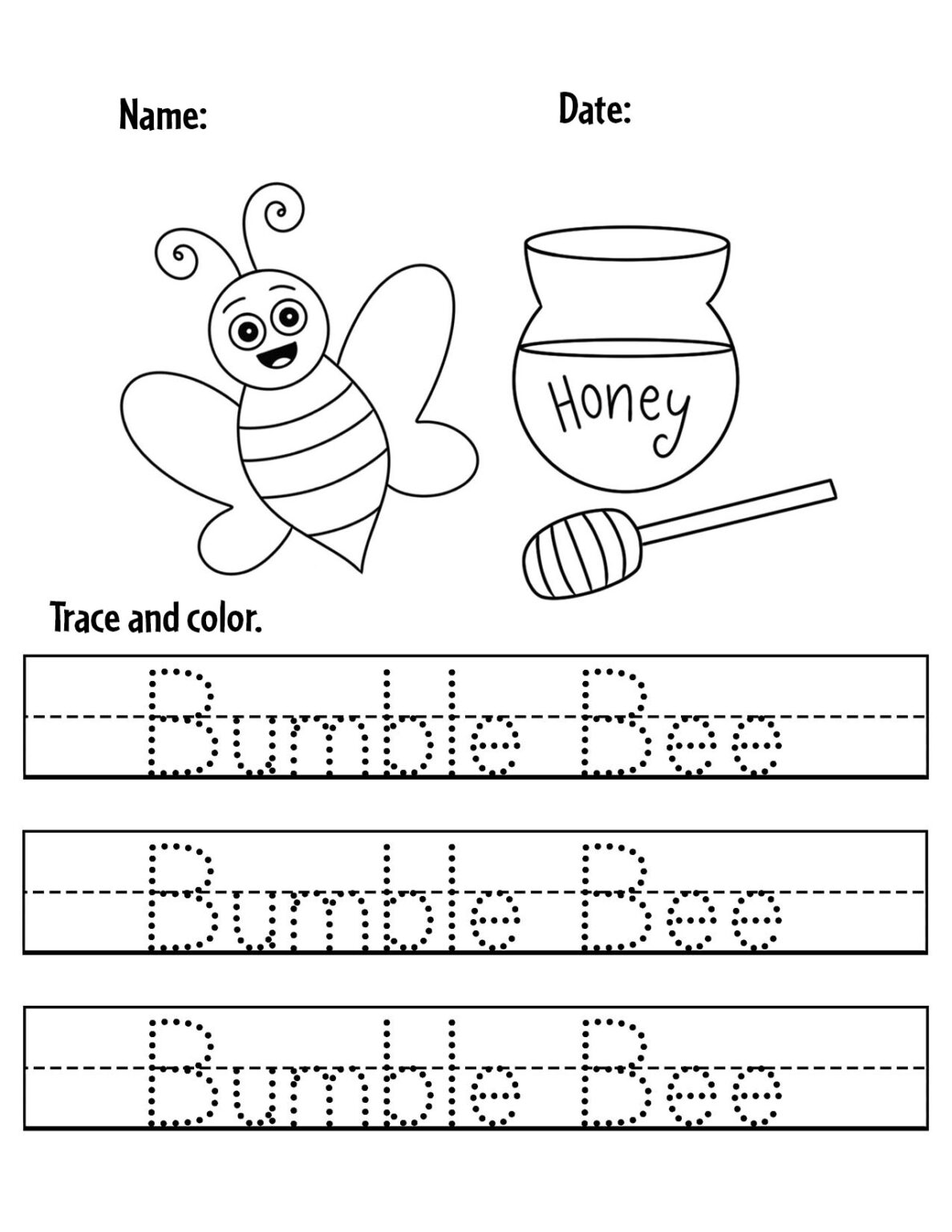 FREE Printable Bee Worksheets! ⋆ The Hollydog Blog