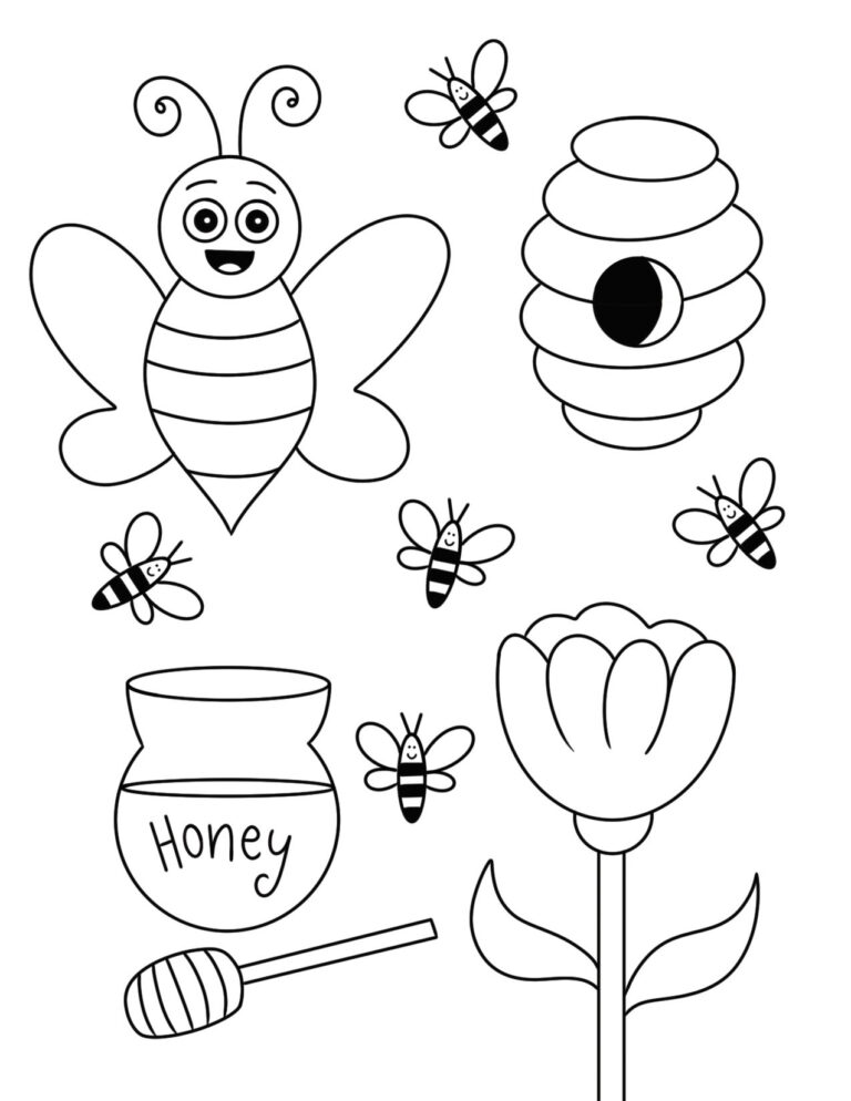 Free Bee Coloring Pages for Kids! ⋆ The Hollydog Blog