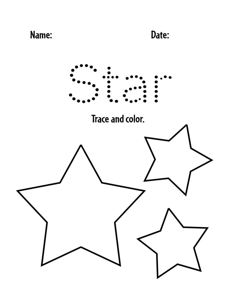 Free Star Worksheets for Preschool! ⋆ The Hollydog Blog