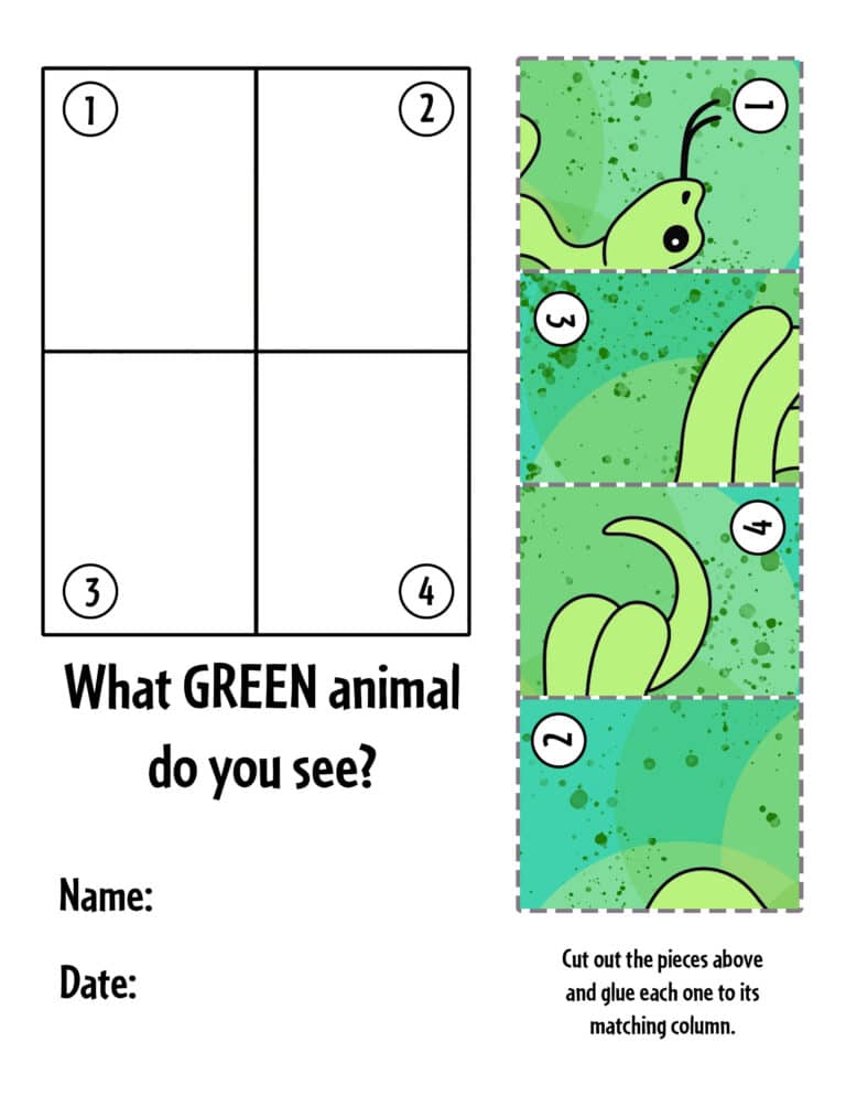 Green Color Activities and Worksheets for Preschool! ⋆ The Hollydog Blog
