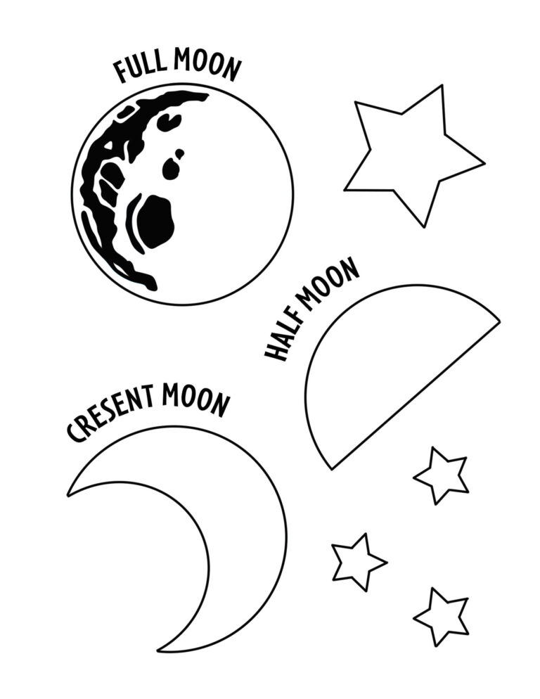Free Coloring Pages of the Moon! ⋆ The Hollydog Blog