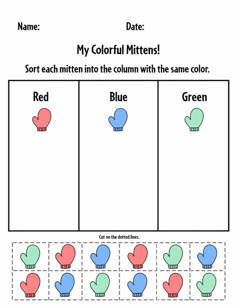 Free Winter Worksheets for Preschool! ⋆ The Hollydog Blog