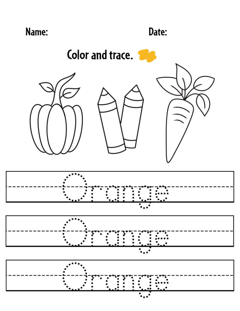 Orange Color Activities and Worksheets for Preschool! ⋆ The Hollydog Blog