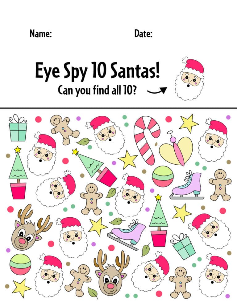 Free Christmas Worksheets for Preschool! ⋆ The Hollydog Blog
