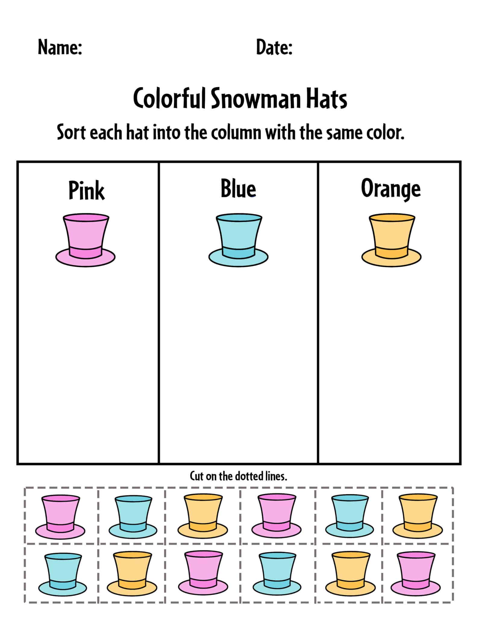 FREE Snowman Worksheets for Preschool! ⋆ The Hollydog Blog