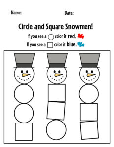 FREE Snowman Worksheets for Preschool! ⋆ The Hollydog Blog