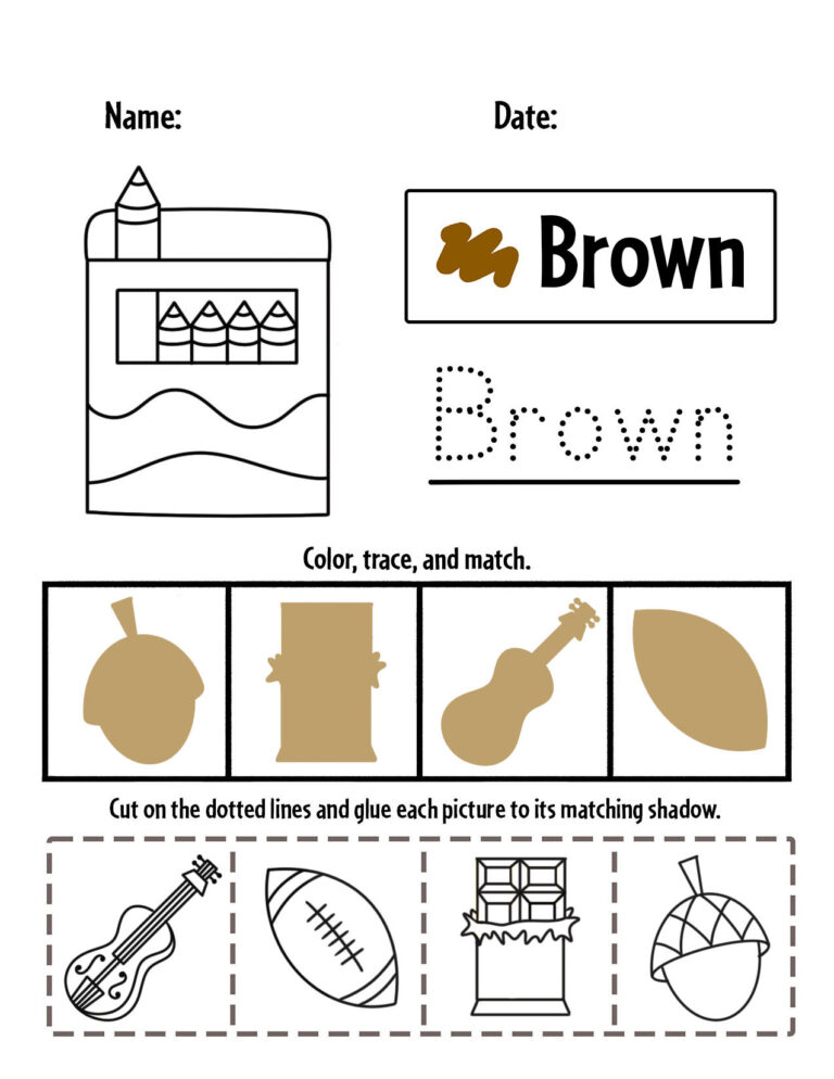 Brown Color Activities and Worksheets for Preschool! ⋆ The Hollydog Blog