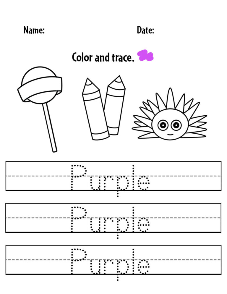 Purple Color Activities and Worksheets for Preschool! ⋆ The Hollydog Blog
