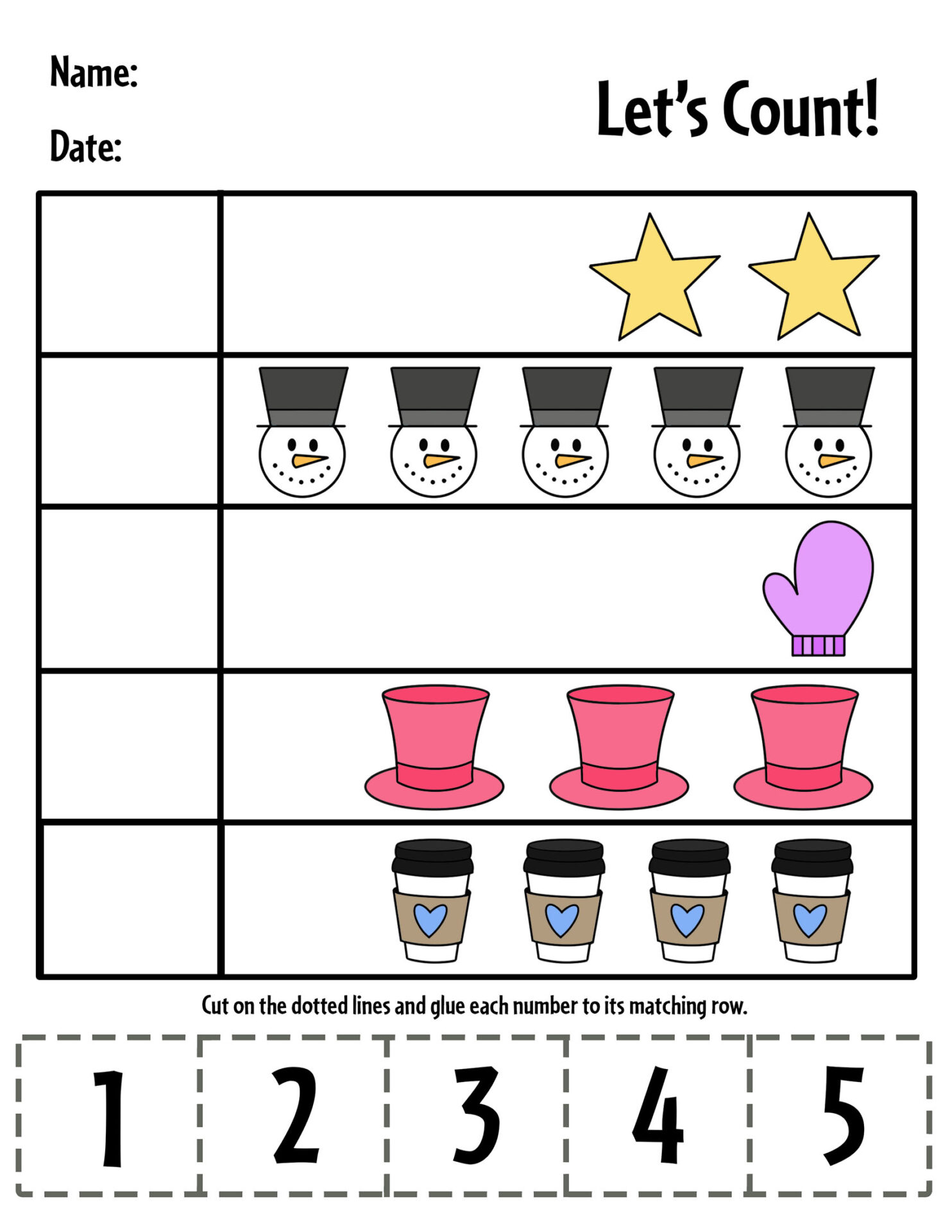 FREE Snowman Worksheets for Preschool! ⋆ The Hollydog Blog