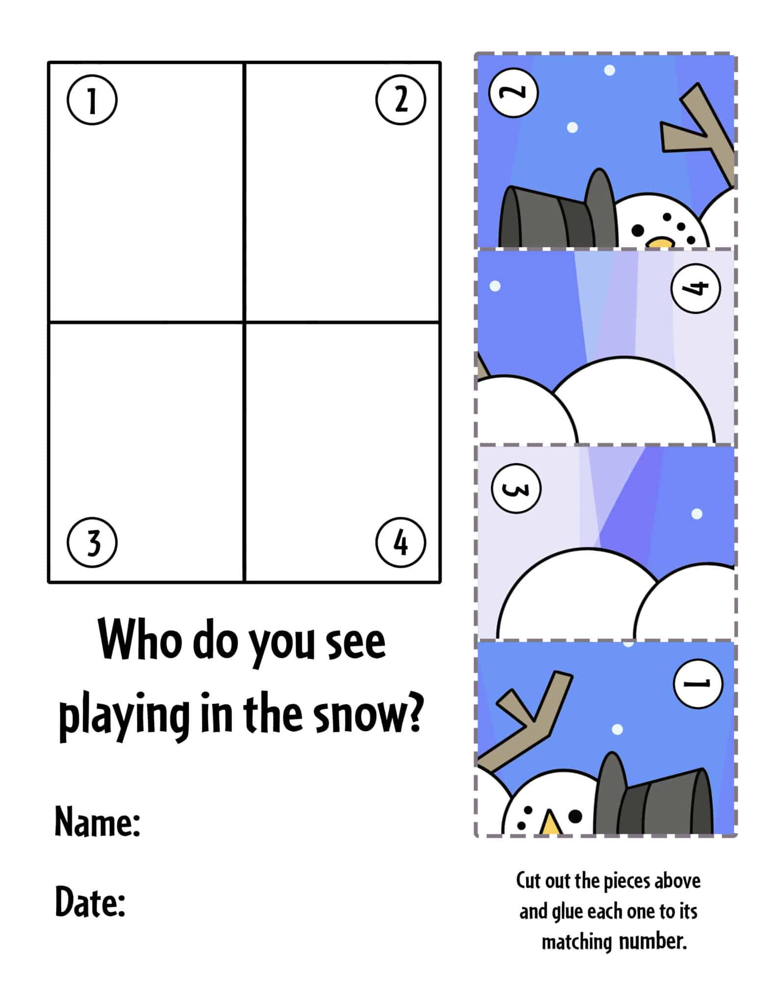 Free Winter Worksheets for Preschool! ⋆ The Hollydog Blog