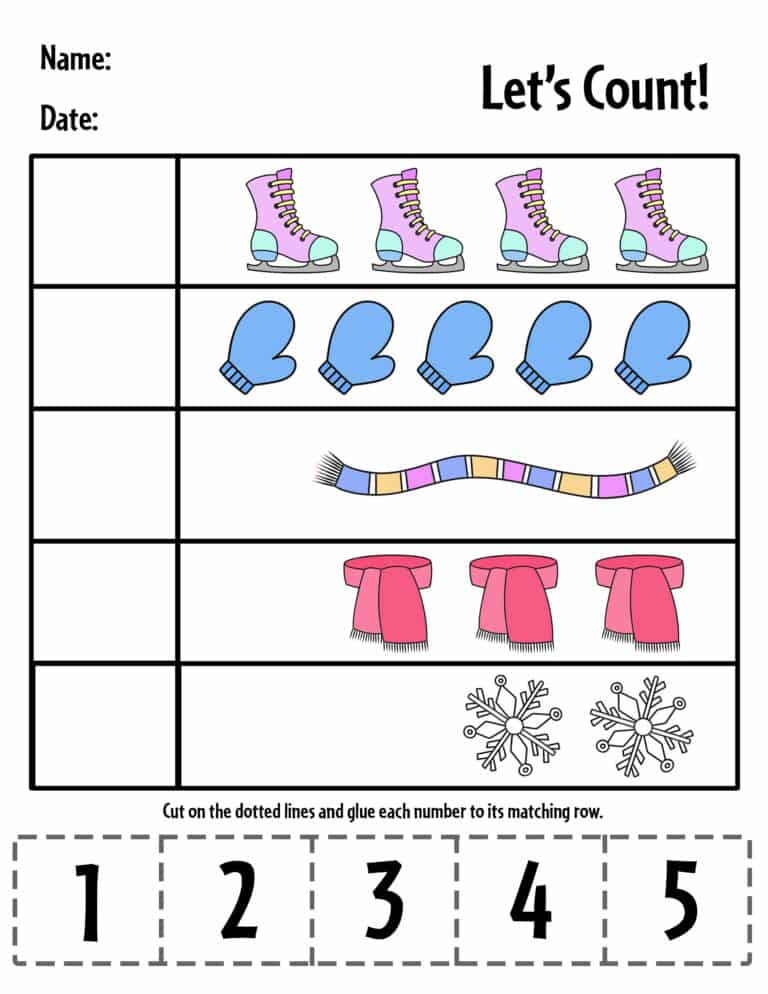 Free Winter Worksheets for Preschool! ⋆ The Hollydog Blog