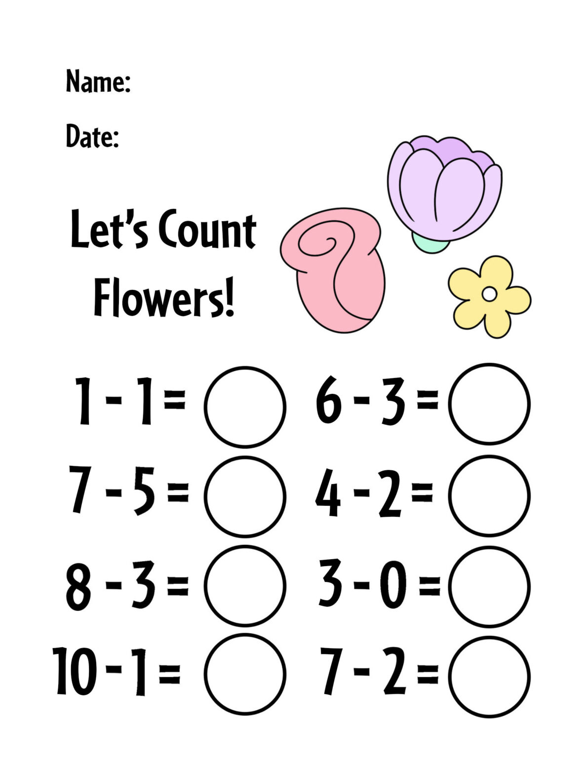 Free Kindergarten Subtraction Worksheets! ⋆ The Hollydog Blog