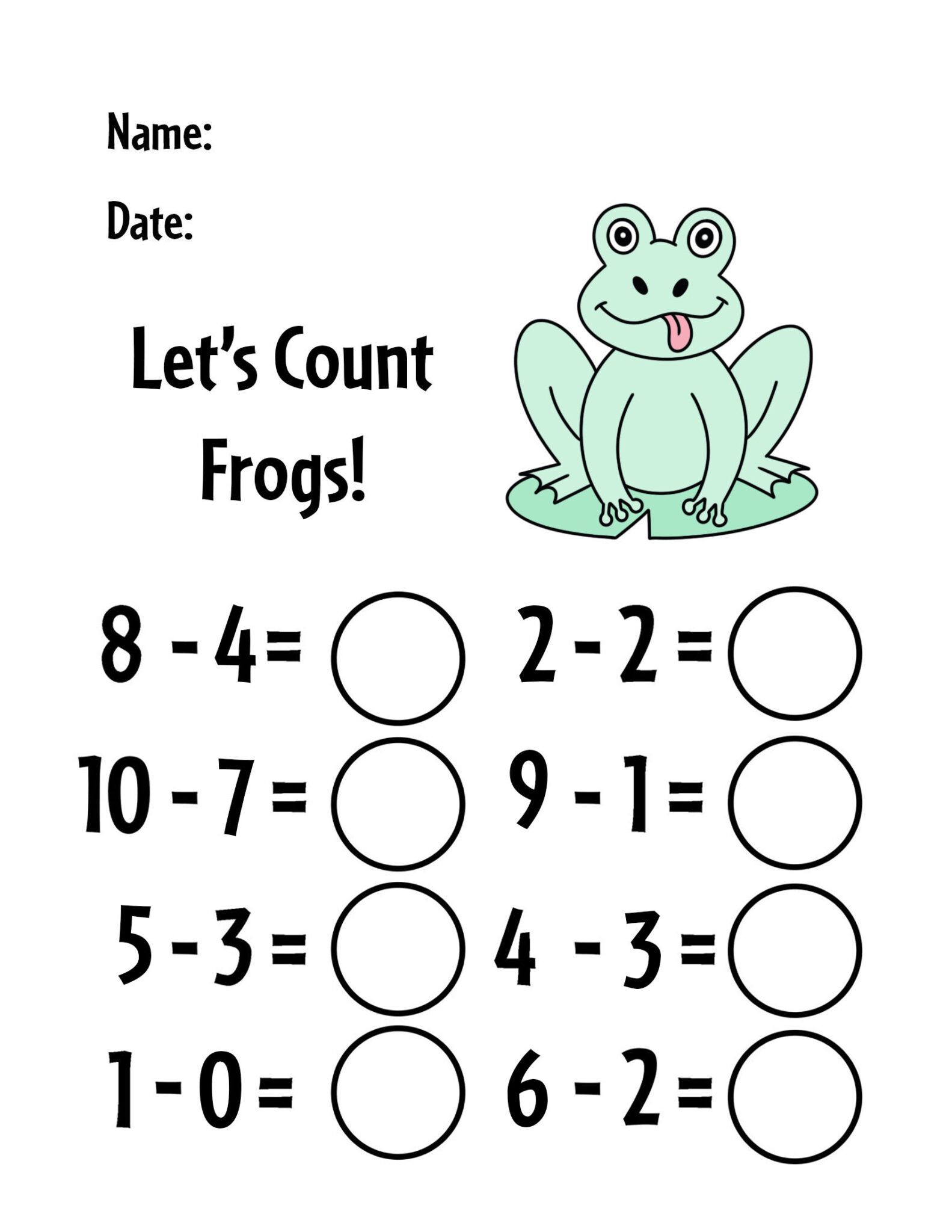 Free Kindergarten Subtraction Worksheets! ⋆ The Hollydog Blog