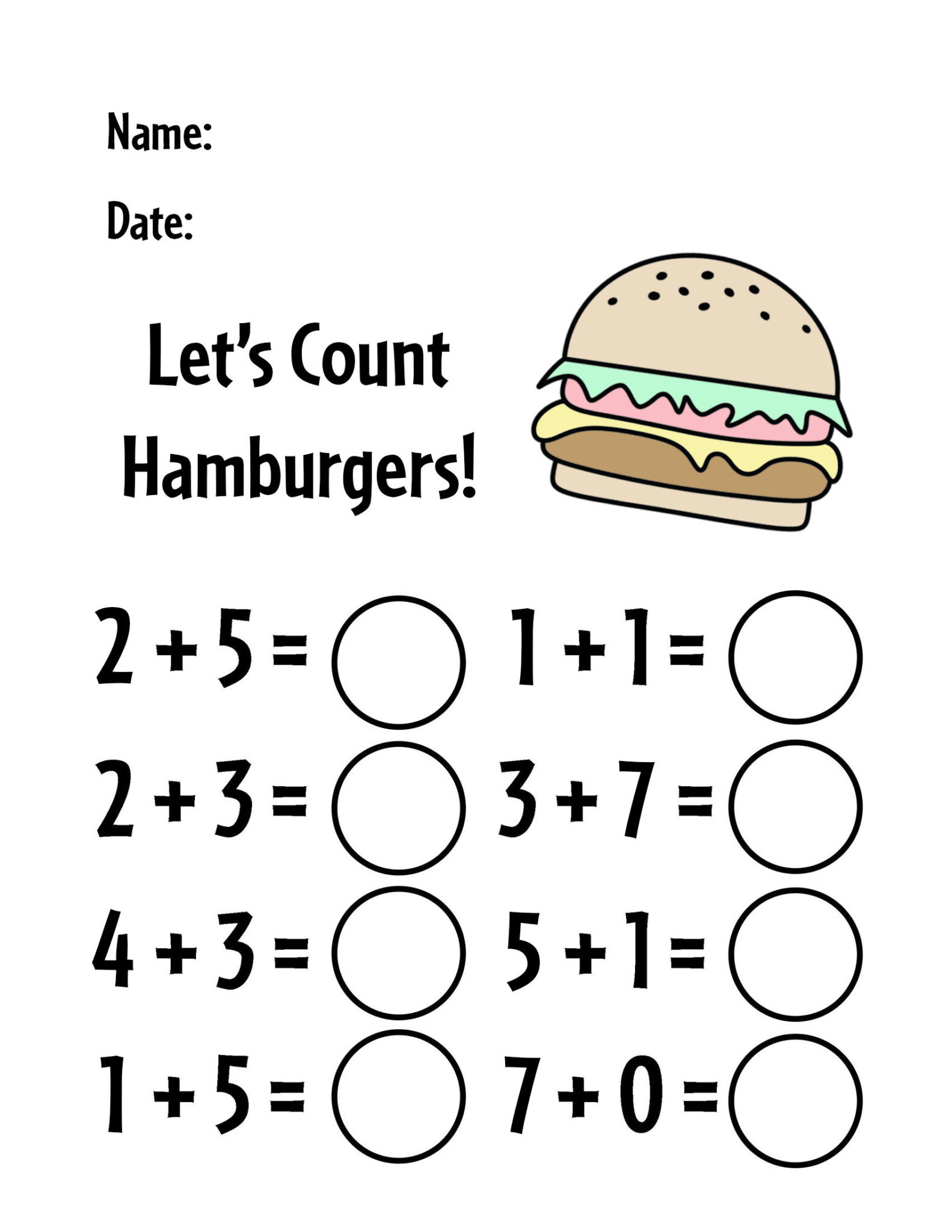 Free Kindergarten Addition Worksheets! ⋆ The Hollydog Blog