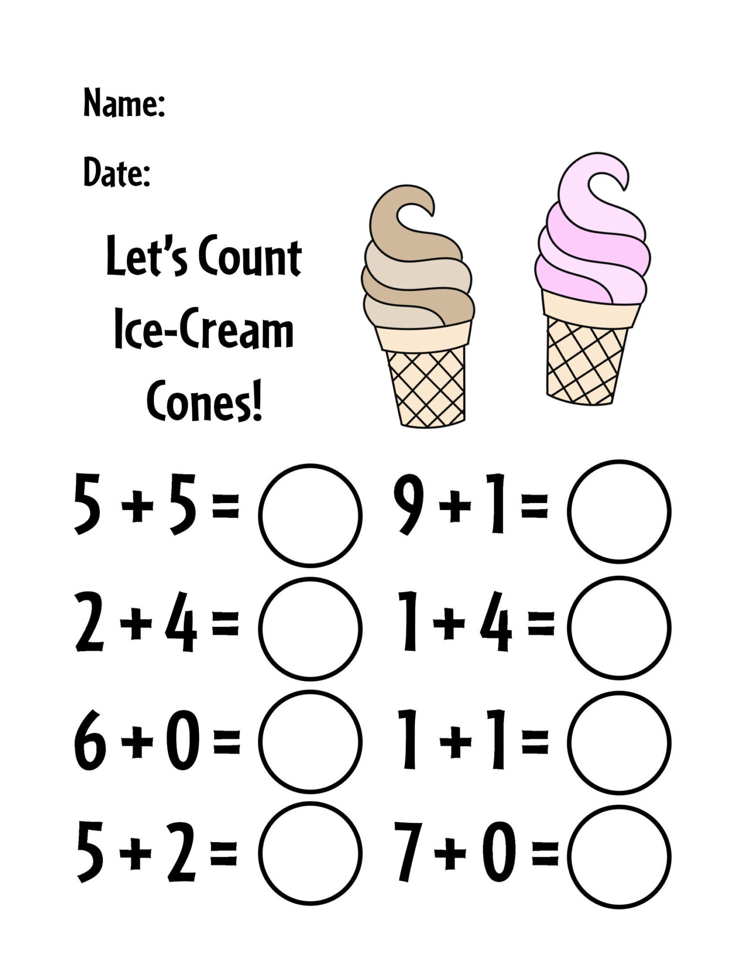Free Kindergarten Addition Worksheets! ⋆ The Hollydog Blog