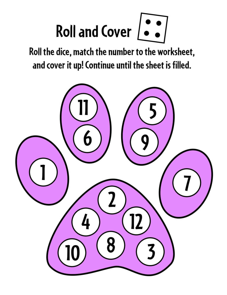 Free "Roll and Cover" Printables! ⋆ The Hollydog Blog