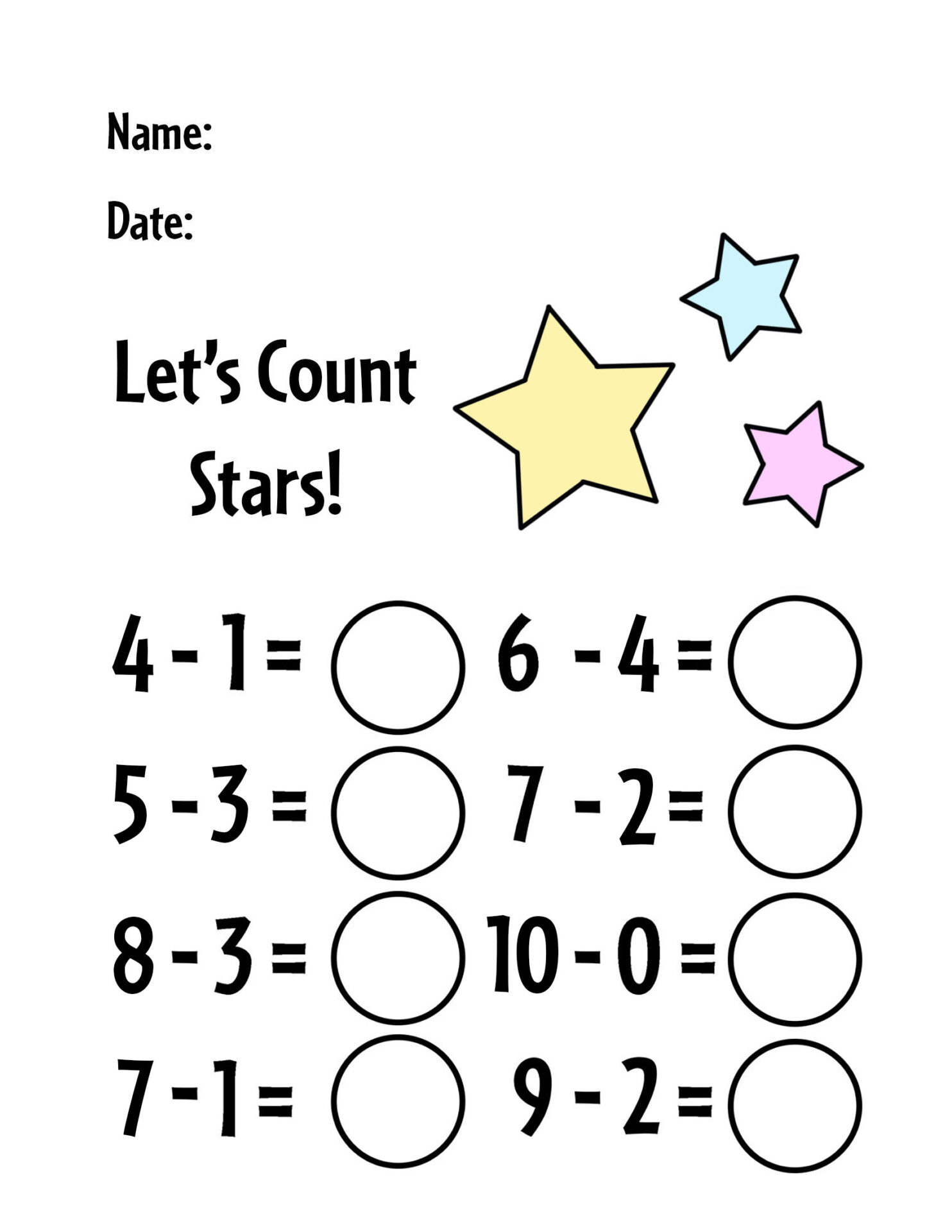Free Kindergarten Subtraction Worksheets! ⋆ The Hollydog Blog