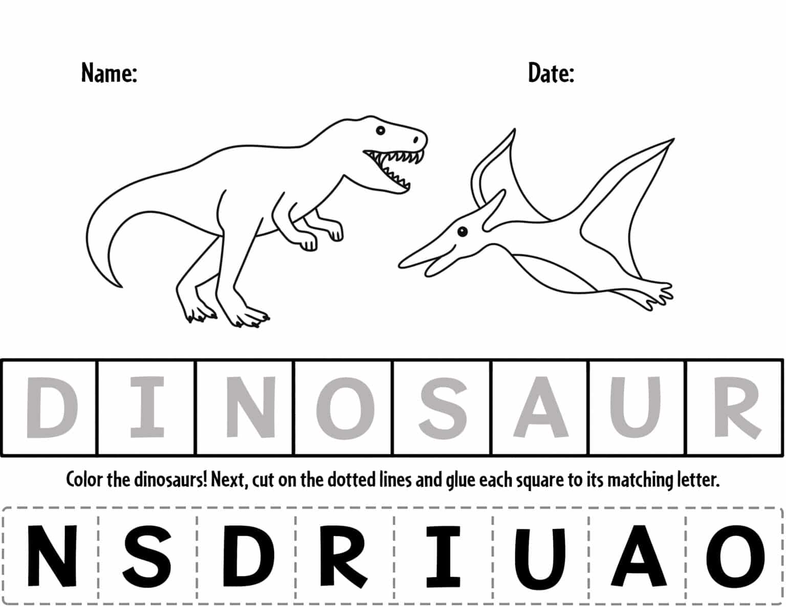 Free Dinosaur Printables for Preschool! ⋆ The Hollydog Blog