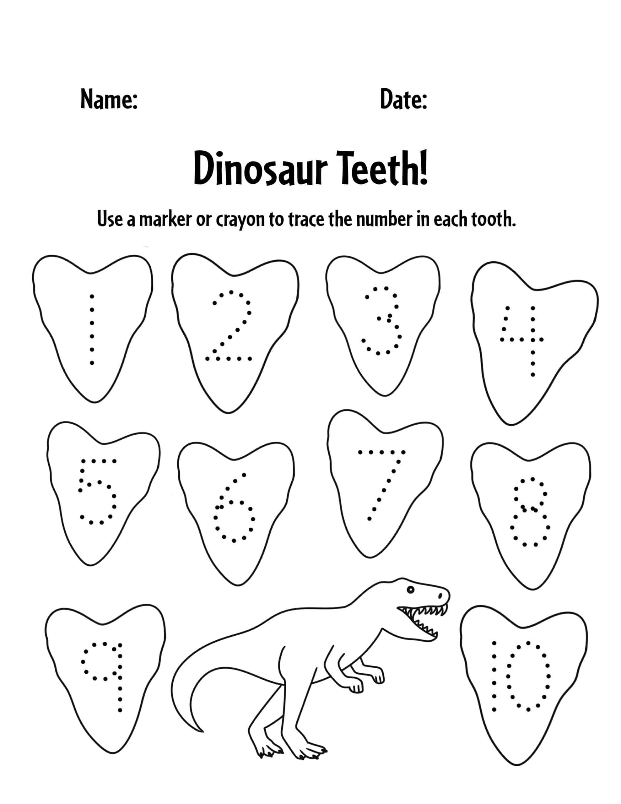 Free Dinosaur Printables for Preschool! ⋆ The Hollydog Blog