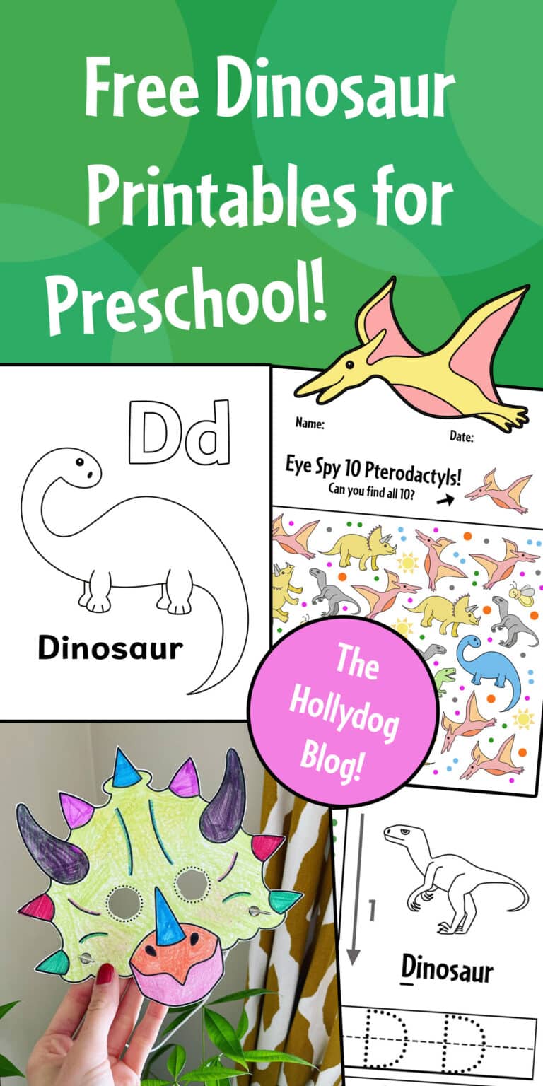 Free Dinosaur Printables for Preschool! ⋆ The Hollydog Blog